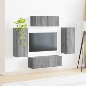 Sestava TV skříněk 4 ks Šedá Sonoma Kompozitní dřevo 3409165