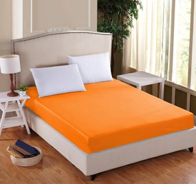 Entuzia Luxusní napínací mako-jersey prostěradlo s lycrou DELUXE 90x200cm elastické, oranžové