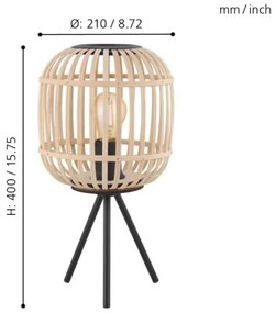 Eglo 43218 - Stolní lampa BORDESLEY 1xE27/28W/230V