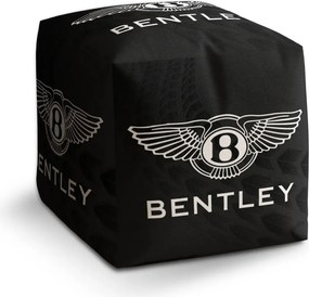Sablio Taburet Cube Logo Bentley Černý - 60x60x60 cm
