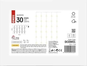 LED vánoční závěs EMOS DCGW01 ZY2263 hvězdy 120x90cm vnitřní použití teplá bílá s časovačem