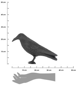Zahradní figurka z polyethylenu Crow, 21,5 cm, černá