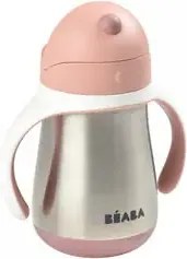 Beaba Hrnek termoizolační s brčkem nerez 250ml růžová