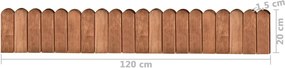 Trávníkové lemy 3 ks 120 cm impregnované borové dřevo 3053645