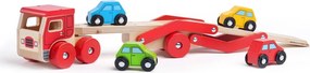 Bigjigs Toys Dřevěný kamion s auty