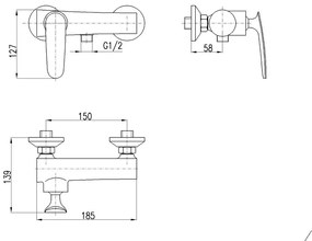 Slezák Rav Tigris TG181.5 sprchová baterie nástěnná 150 mm