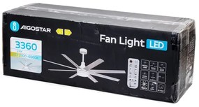 Aigostar - LED Stmívatelný stropní ventilátor LED/24W/230V 2700-6500K + DO bílá