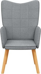 Relaxační křeslo světle šedé textil 327919