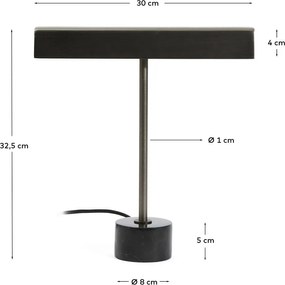 Černá kovová stolní lampa (výška 32,5 cm) Lynor – Kave Home