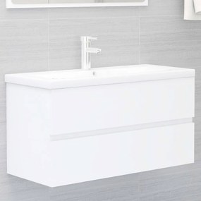 Skříňka se zápustným umyvadlem bílá kompozitní dřevo 3071648