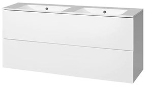 Mereo Mereo, Aira, koupelnová skříňka s keramickým umyvadlem 121 cm, bílá, dub, šedá, CN713