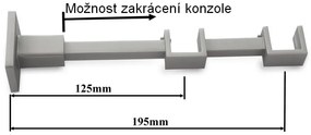 GARNÝŽE-HEBR Garnýž Klasik matná stříbrná dvojitá 360 cm