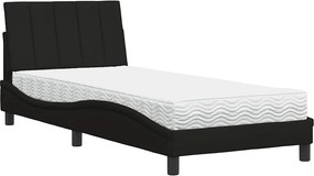 Postel s matrací Hanko černá 90 x 200 cm textil 3310505
