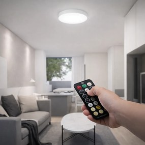 LED Solution Bílé přisazené LED svítidlo Plano kulaté 295mm 18W IP44 s pohybovým MW čidlem a DO 76601