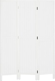 HOMCOM 3-panelový skládací paravan 120x1,8x170 cm, prvek soukromí, rustikální styl pro kancelář, ložnici a obývací pokoj, bílý