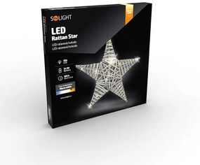 Solight LED ratanová hvězda, 40x LED, 2xAA, 40cm