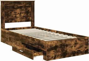 Rám postele s čelo Kouřový dub 100 x 200 cm Kompozitní dřevo 3410354