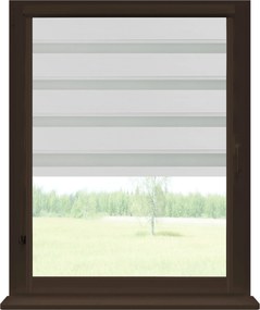 Dekodum Roleta den a noc v hnědé kazetě zatemňovací, barva látky Platinová Šířka (cm): 85, Výška (cm): Balkonová (do 200 cm), Strana mechanismu: Práva