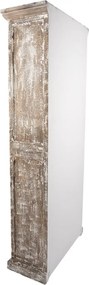 Bílo-hnědá antik dřevěná knihovna Christiane - 80*36*195 cm