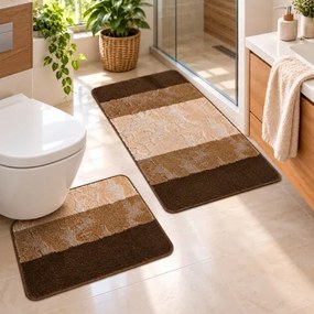 Bellatex SADA BANY 60x100 + 60x50 cm bez výkroje Listí Hnědá