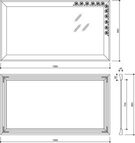 Sapho MANTILA 86 x 156 cm NL741 zrcadlo v rámu antik