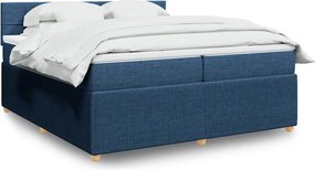 Box spring postel s matrací modrá 200x200 cm textil 3289869