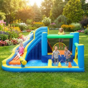 AIYAPLAY Skákací hrad s fukarem 9v1, vodní park, skluzavka, trampolína, bazén s míčky, Oxford, vícebarevný