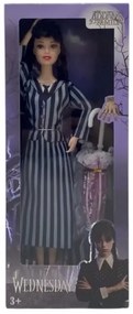 Wednesday Addams Family figurky, mix druhů Varianta: A - pruhované šaty s kravatou (28 cm)