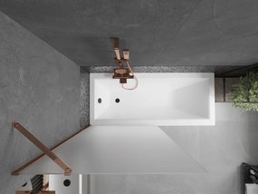 Mexen Next, vanová zástěna 1-křídlová 90 x 150 cm, fixní křídlo, 6 mm námraza sklo, růžové zlato profil, 895-090-000-00-30-60