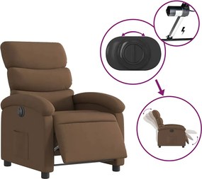 Elektrické polohovací křeslo hnědé textil 3203958