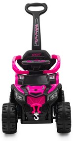 Dětské elektrické odrážedlo Baby Mix Ruggy s vodící tyčí růžové