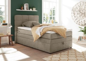 XXXLutz POSTEL BOXSPRING, 120/200 cm, pískové barvy MID.YOU - Postele s úložným prostorem - 002220032508