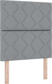 Postel s boxspringem s čelo Světle šedá 80 x 200 cm textil 3339420