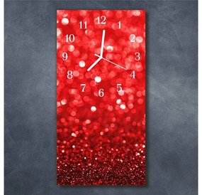 Nástěnné hodiny obrazové na skle - Perličky červené