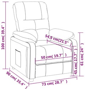 vidaXL Marketos Polohovací křeslo světle šedé textil