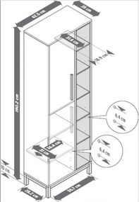 Tchibo - Vysoká koupelnová skříňka »Eklund« s boční přihrádkou - barva: bílá