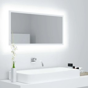 LED koupelnové zrcadlo bílé 90 x 8,5 x 37 cm akrylové