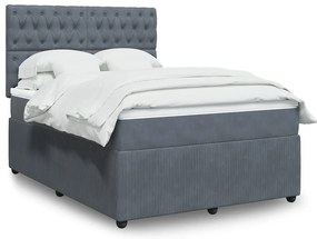 Box spring postel s matrací tmavě šedá 140x200 cm samet 3292365