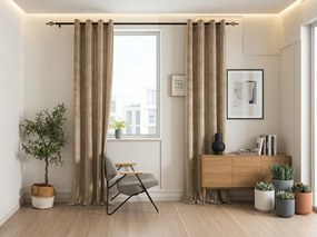 Zatemňovací závěs ELVIO VELVET 140x250 cm, béžový Zavěšení: Kovové kroužky