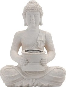 Solární Buddha v bílé barvě 27 cm