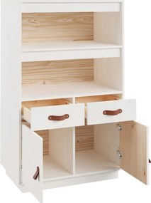 vidaXL Skříň highboard 67 x 40 x 108,5 cm masivní borové dřevo [820158] Barva: Bílá