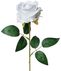 Umělá květina bílá růže Rose White - Ø 8 * 52 cm