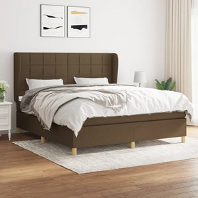 Box spring postel s matrací tmavě hnědá 160x200 cm textil 3128536
