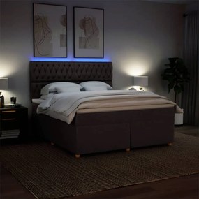 Box spring postel s matrací tmavě hnědá 180x200 cm textil 3293669