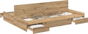 Rám postele s úložným prostorem Artisanový dub 140 x 190 cm 3335316