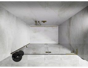 Mexen, Mexen Lunar L pravé otočné sprchové dveře 140 cm, transparentní, zlaté - 834L-140-000-50-00-P