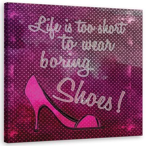 Gario Obraz na plátně Růžové boty s nápisy - Andrea Haase Rozměry: 30 x 30 cm