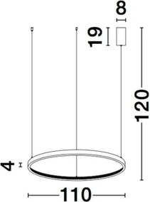 Závěsné LED svítidlo NOVA LUCE PRESTON 60W 3000K 9865110