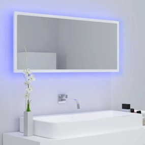 LED koupelnové zrcadlo bílé 100 x 8,5 x 37 cm akrylové - Default Title