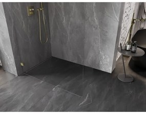 Mexen Lunar L sprchová stěna levá 80 x 200 cm, 8mm čiré sklo, zlatá matná, 830L-080-000-55-00-L